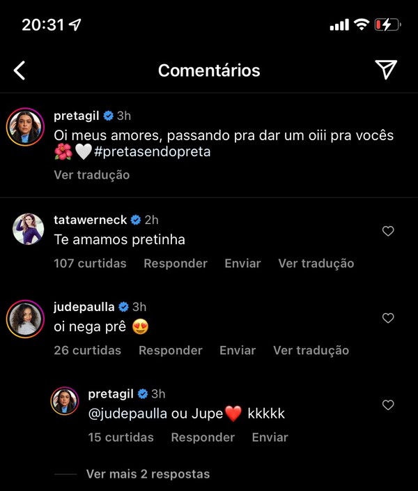 Preta Gil Posta Selfie E Recebe Muitas Mensagens De Famosos A Mais Amada Do Mundo