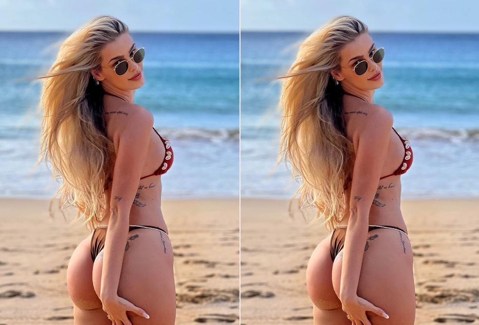 Yasmin Brunet posta de biquíni na praia e deixa fãs impactados