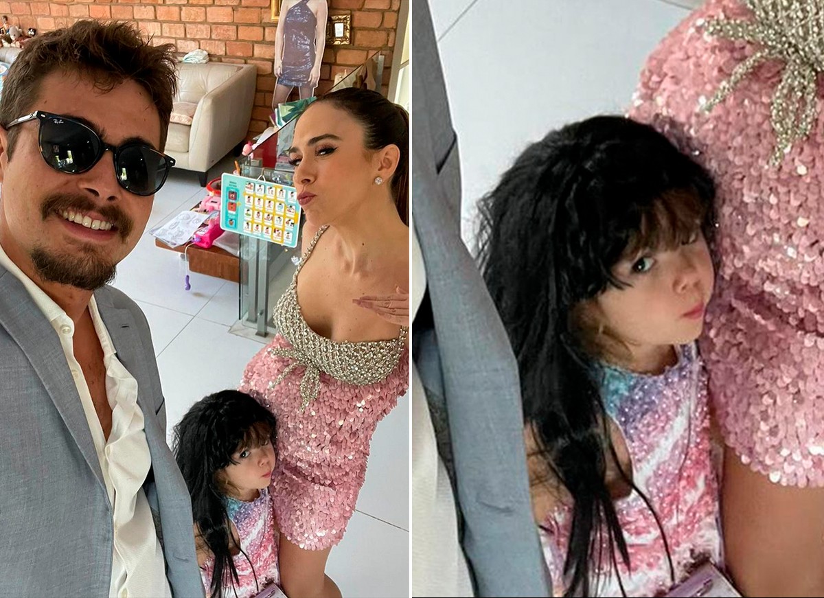 Tata Werneck e Rafa Vitti posam para clique em família e Clara Maria