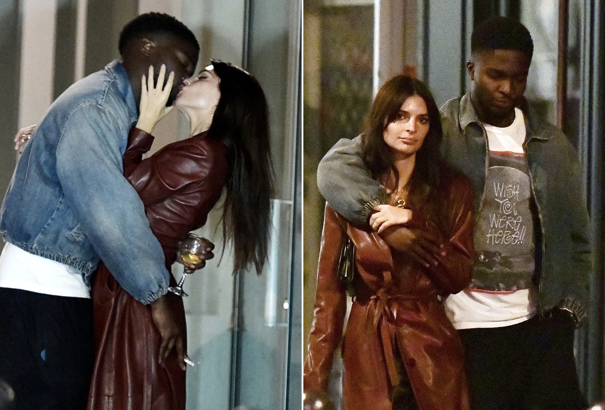 Emily Ratajkowski beija muito e ganha mão boba de comediante em Paris