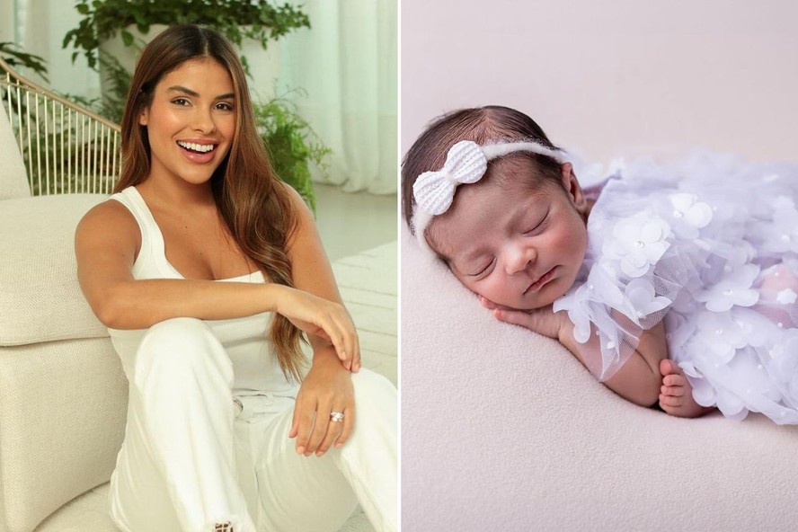 Ex-BBB Munik Nunes mostra ensaio newborn da filha, Catarina