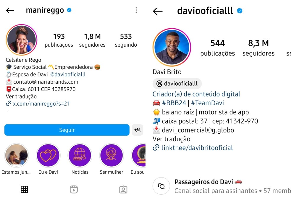 BBB 24: Mani Rêgo 'soma' seguidores com Davi e celebra 10 milhões