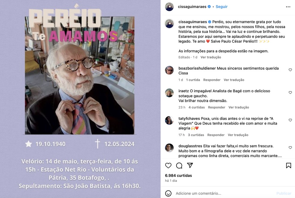 Relembre o polêmico relacionamento de Paulo César Pereio e Cissa Guimarães