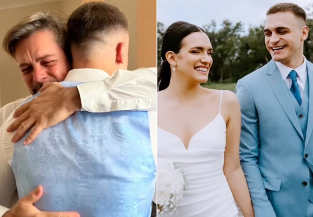 Filho mais velho de Luigi Baricelli se casa e apresentador se emociona