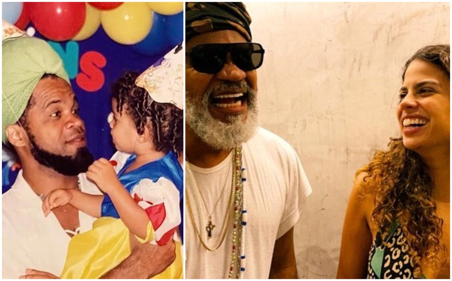 Carlinhos Brown mostra foto antiga com a filha em aniversário: 'Nasceu me presenteando'