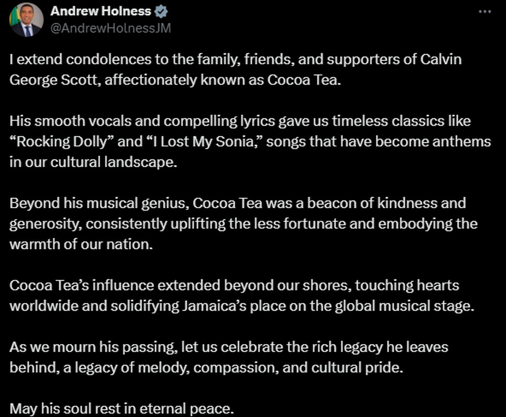 Ícone do reggae, Cocoa Tea morre aos 65 anos