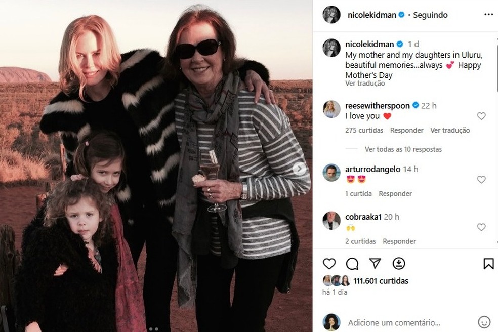 Nicole Kidman exclui filhos com Tom Cruise de homenagem de Dia das Mães ...