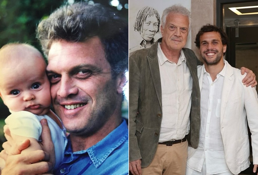 Pedro Bial mostra antes e depois com Theo, seu filho com Giulia Gam, e ...