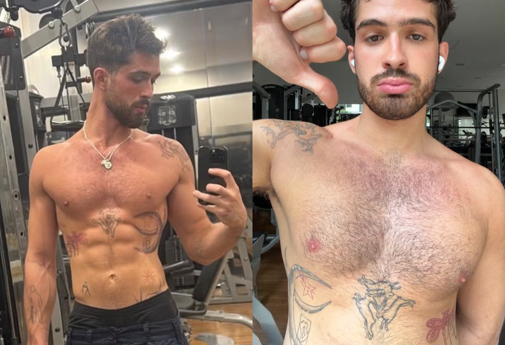 João Guilherme exibe o shape após ficar um mês sem exercícios físicos ...