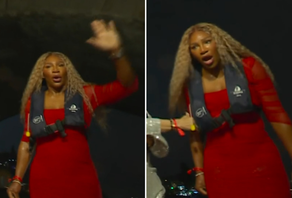 Serena Williams passa mal em barco com tocha nas Olimpíadas; veja