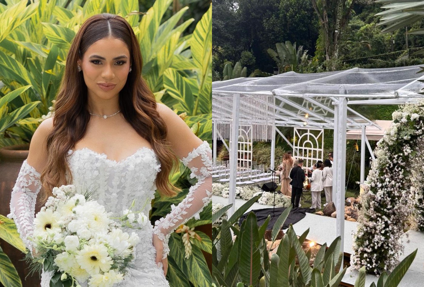 Casamento de Lexa e Ricardo Vianna tem mais de 3 mil flores e homenagem para filha do casal, Sofia