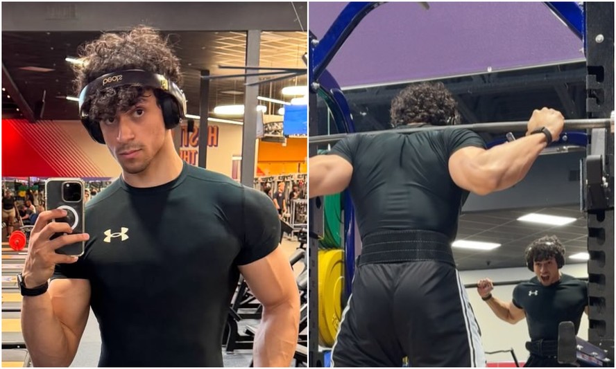 Victor Alexandre ostenta pernas musculosas e mostra treino; fotos e vídeos