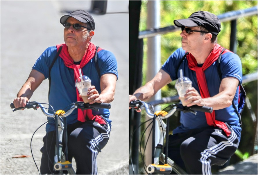 Tratando câncer, Tony Bellotto faz passeio de bike e toma milk shake no Rio