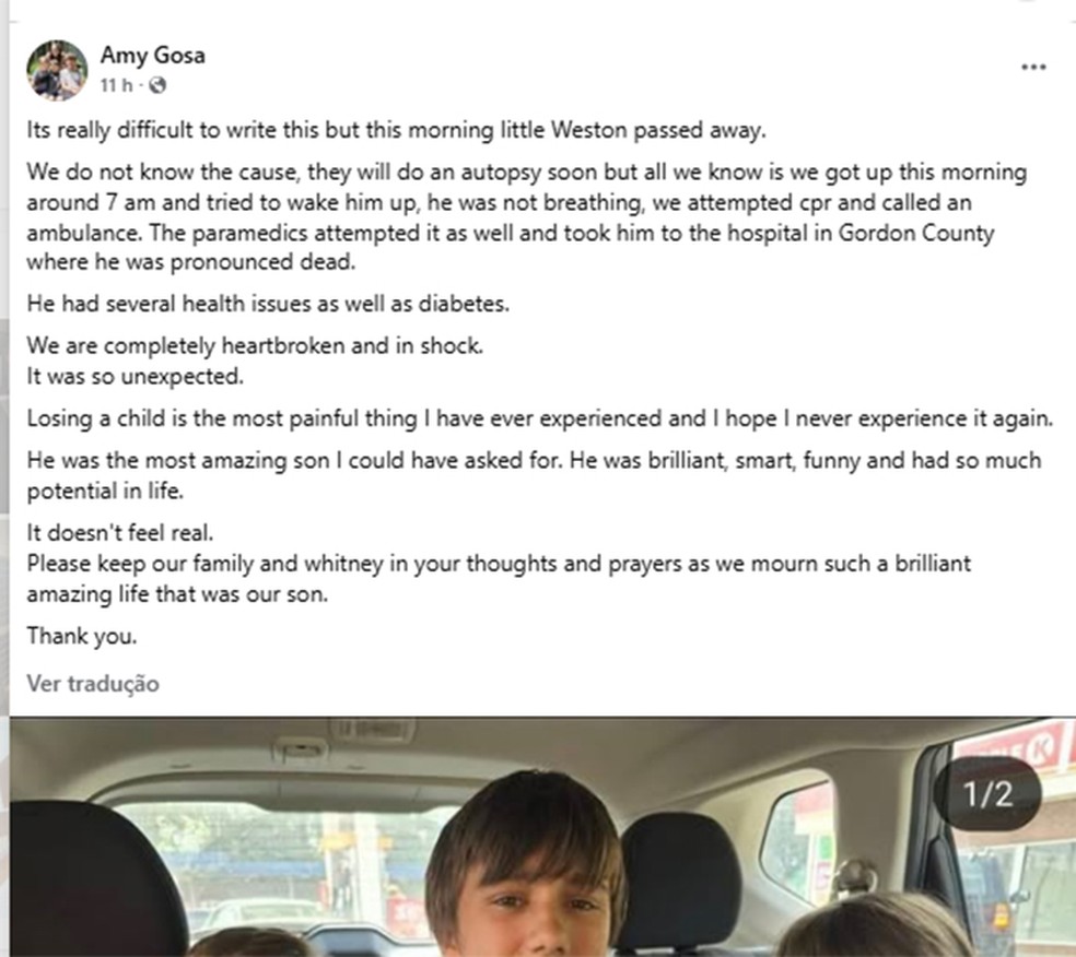 Ex-estrela de reality anuncia morte do filho de 16 anos: 'Meu bebê se foi'