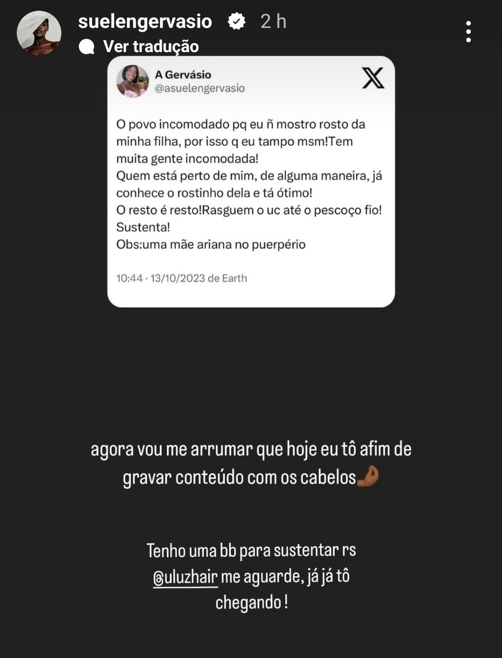 Suelen Gervasio volta ao trabalho após parto de filha: 'Tenho uma bebê ...