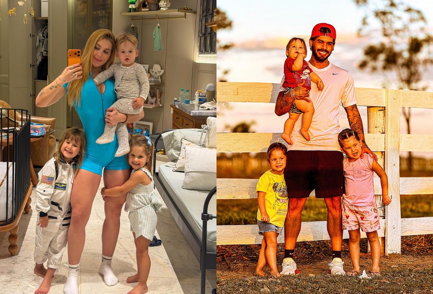 Virginia e Zé Felipe aparecem juntos em vídeo ao levarem os filhos para ...