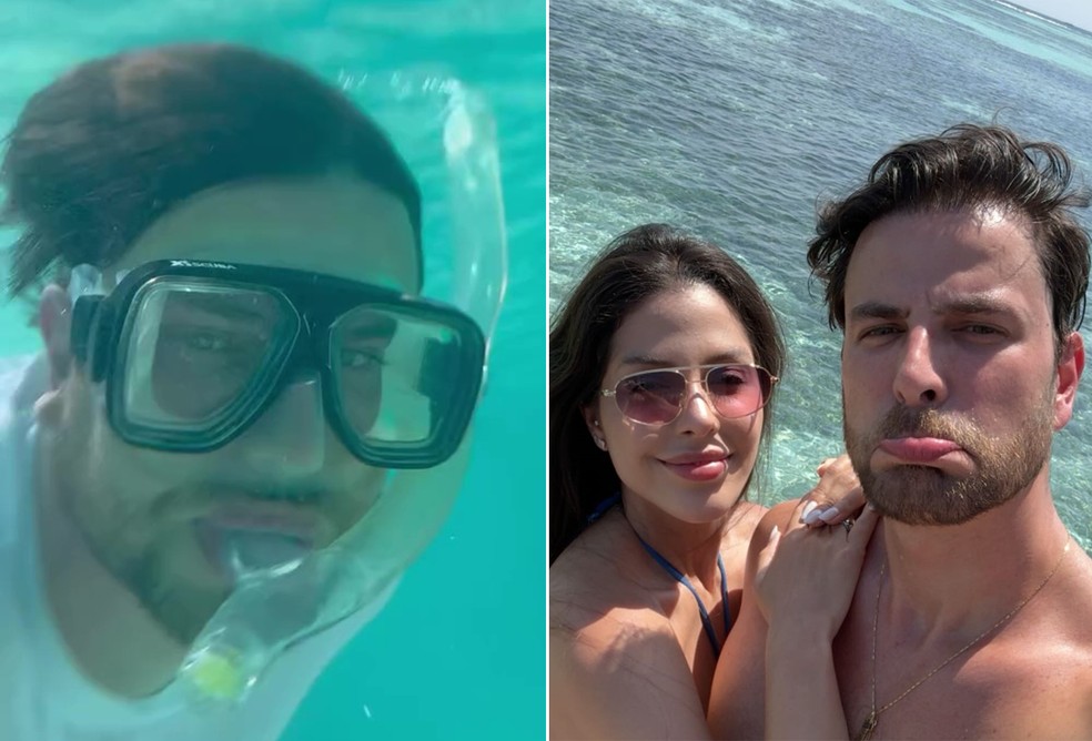 Gustavo Marsengo tem acidente com celular em lua de mel: 'Passaram uns tubarõezinhos...'; assista