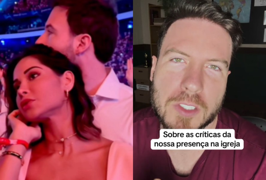 Marido de Maíra Cardi, Thiago Nigro justifica ida a 'área VIP' em igreja de SP; vídeo