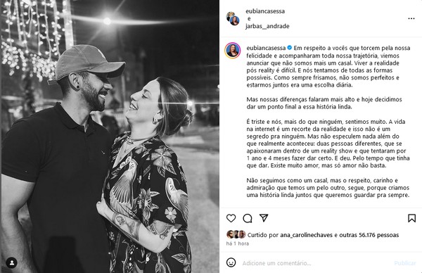 Ana Bianca Sessa e Jarbas Andrade, do 'Casamento às Cegas 3', anunciam ...