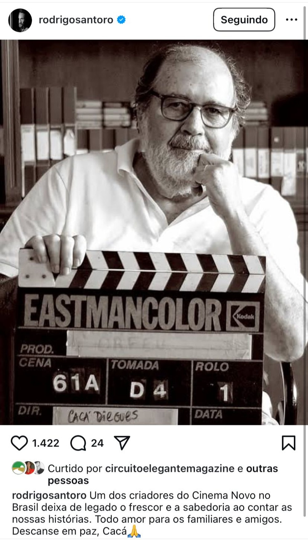 Morte de Cacá Diegues: famosos lamentam pelo cineasta