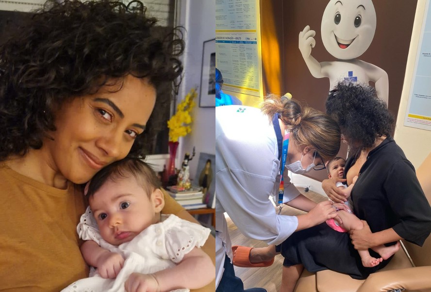 Aline Midlej celebra primeira vacina da filha contra o coronavírus e ...