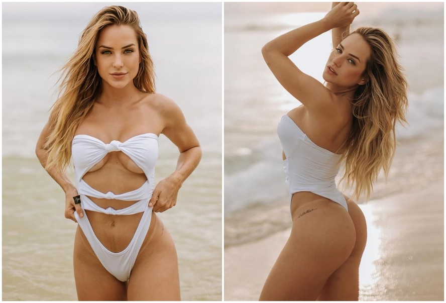 Gabi Martins toma banho de mar com maiô vazado: 'Prazer, Gabriela'