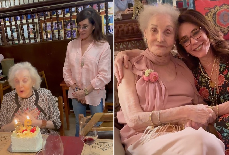 Christiane Torlini faz festa pelos 96 anos da mãe, Monah Delacy: 'Vamos ...