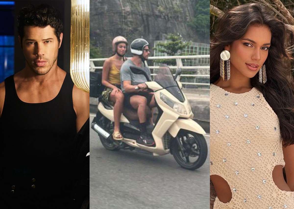 Tá rolando? José Loreto e ex-BBB Alane passeiam de moto no RJ