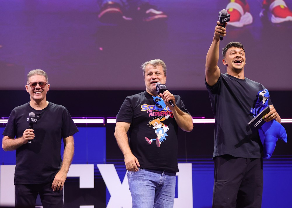 Ben Schwartz, James Marsden e Tika Sumpter apresentam 'Sonic 3' na CCXP 24