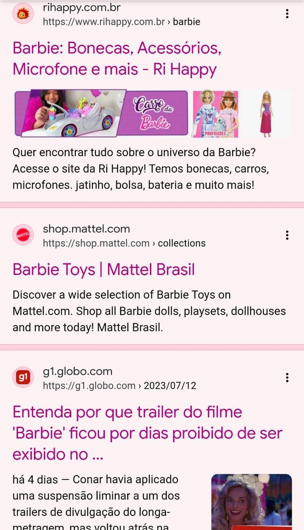Barbie: Google revela ação promocional para o filme