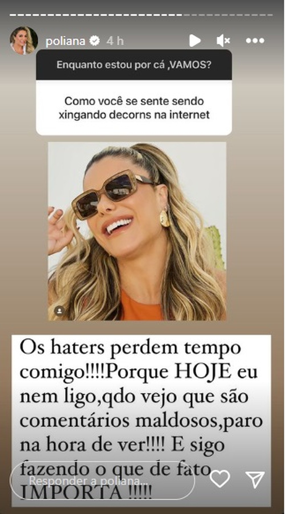 Poliana Rocha reflete após ser chamada de 'corna': 'Uma hora a conta chega'