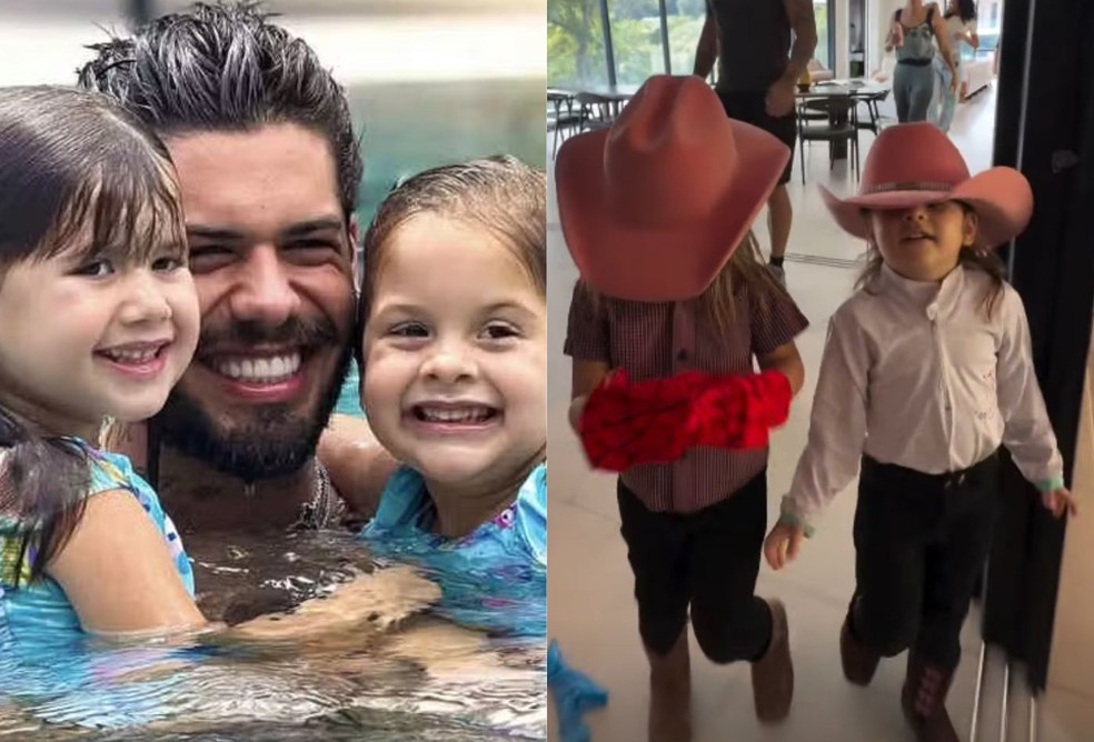 Mini boiadeiras! Zé Felipe mostra as filhas prontas para andar a cavalo ...