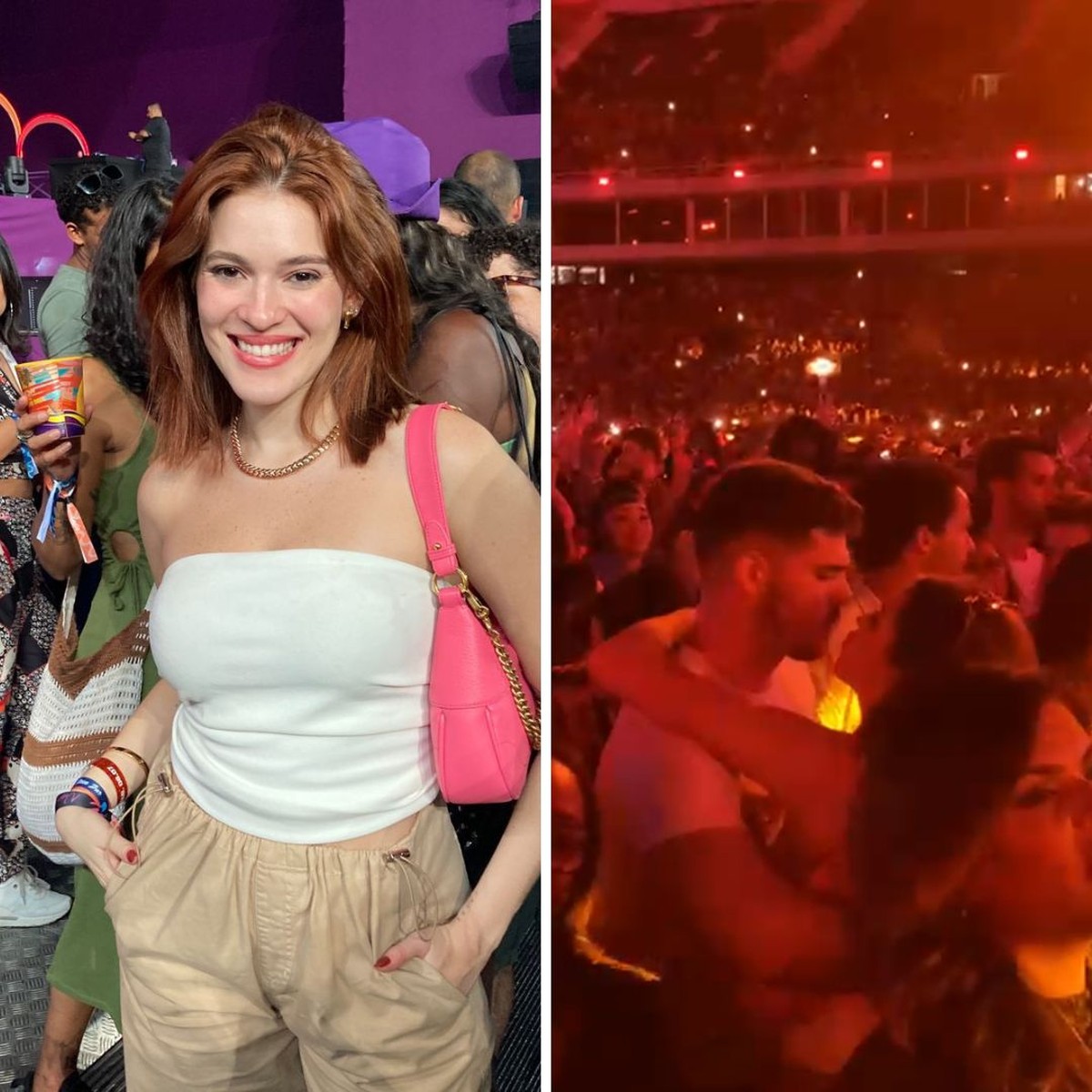 Ana Clara troca beijos com namorado durante show de Ludmilla