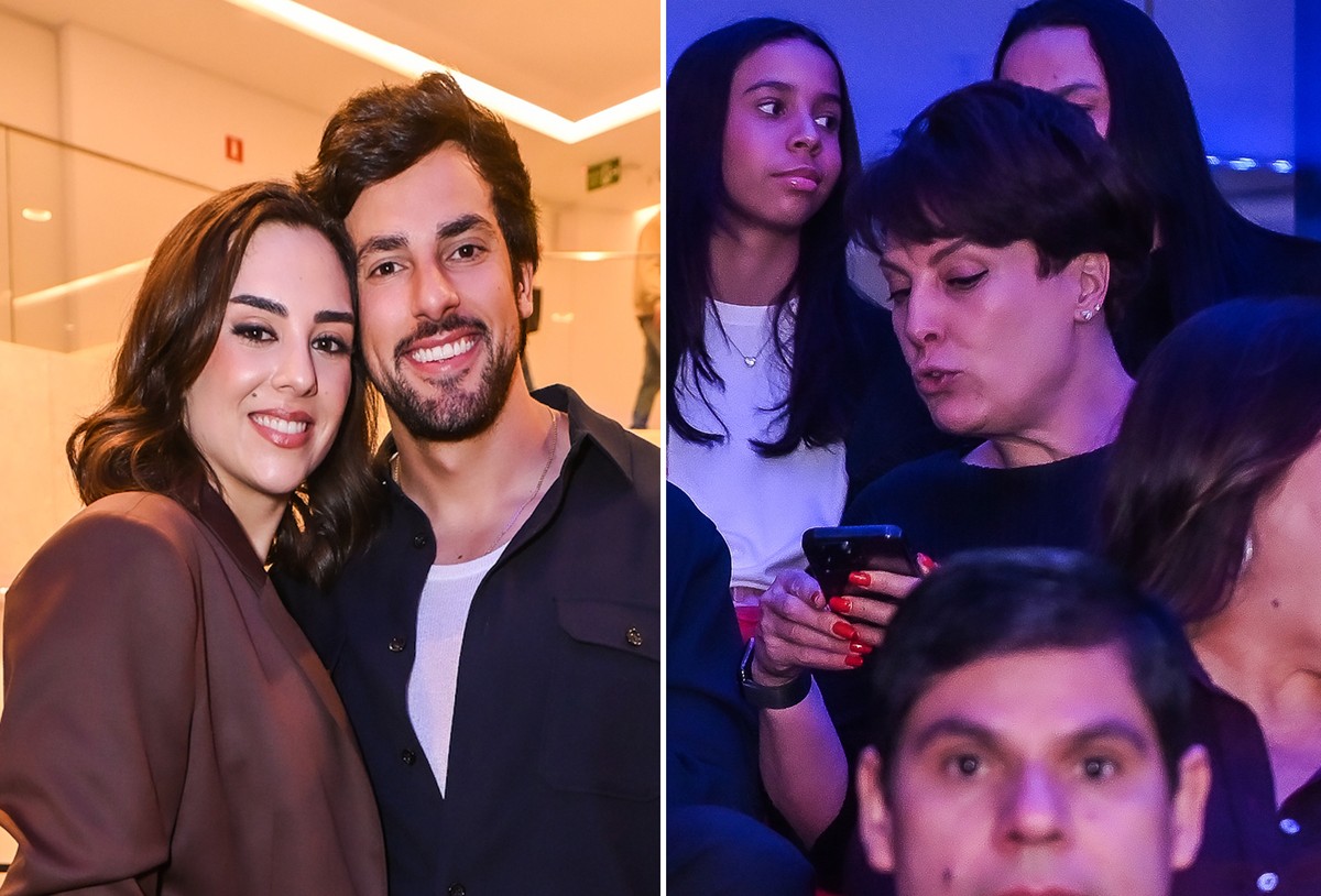 Lara Silva, filha de Faustão, recebe a mãe e o noivo em talk show