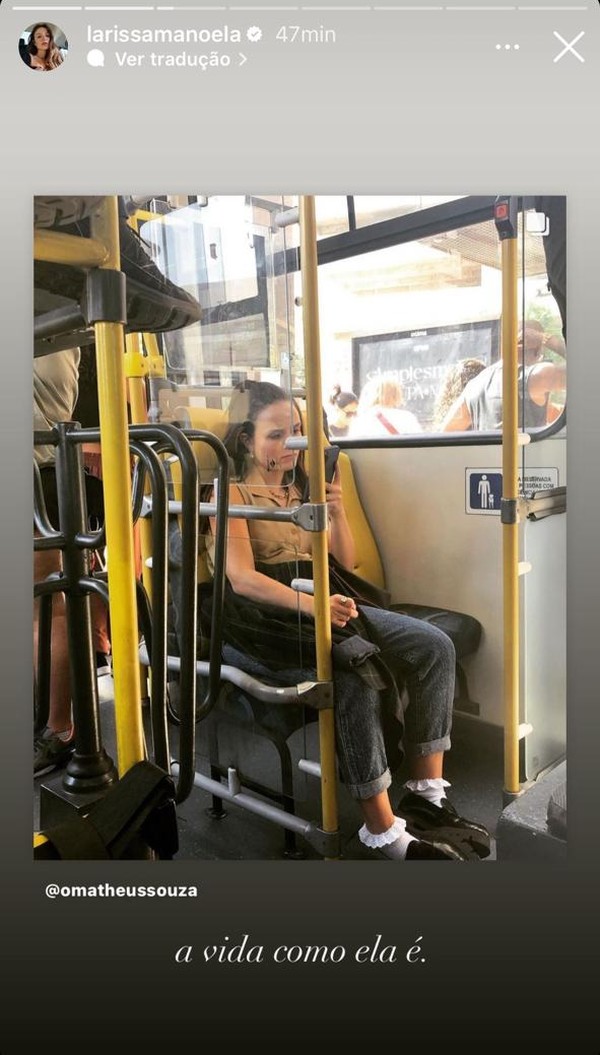 Após abrir mão de patrimônio milionário, Larissa Manoela posta em transporte público: 'A vida ...