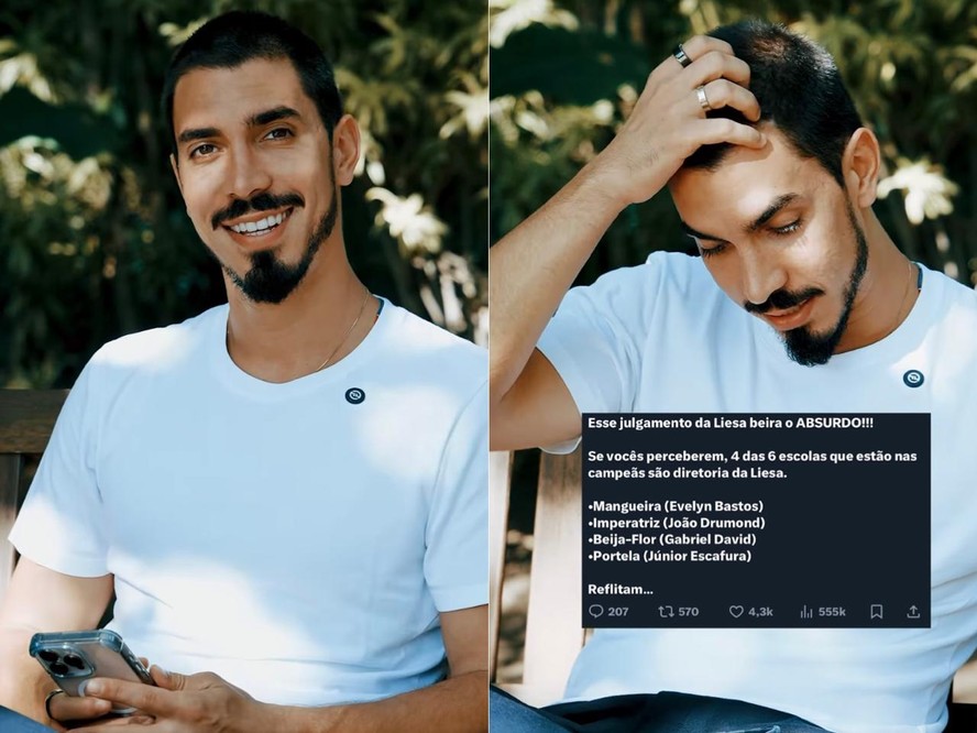 Gabriel David quebra silêncio sobre suposto favorecimento da Beija-Flor ...