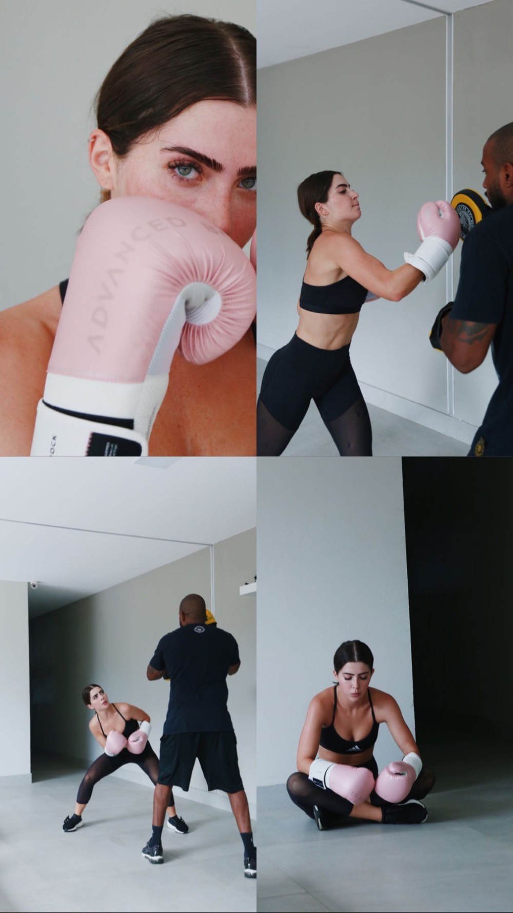 Jade Picon surge exausta após treinar pesado em aula de boxe