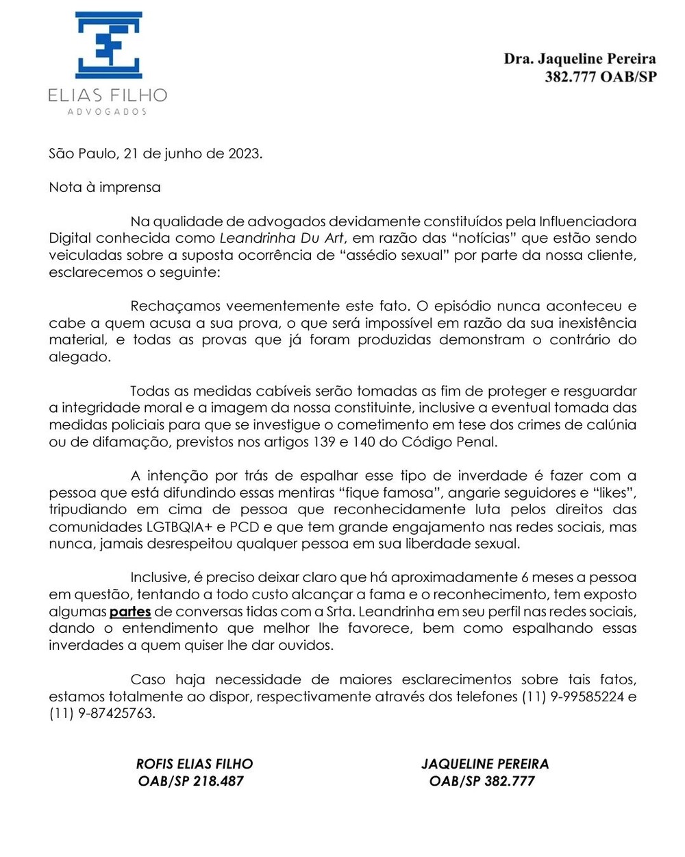 Influenciadora Leandrinha Du Art é acusada de assédio sexual por modelo ...