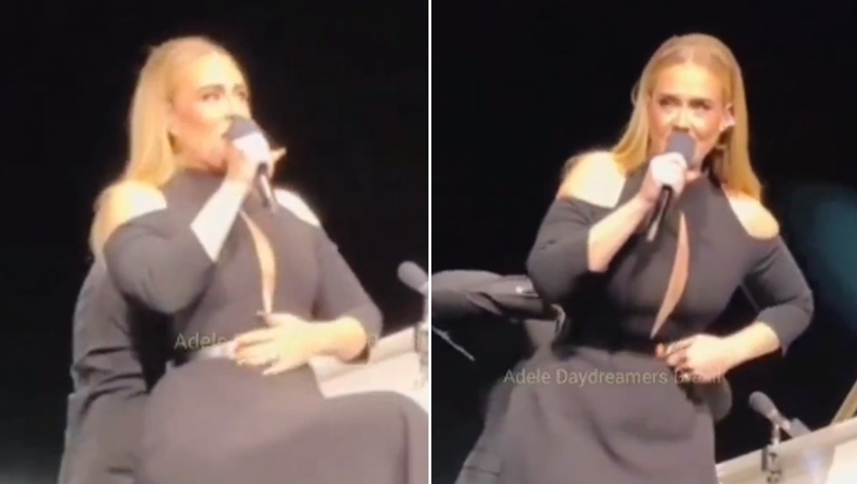 Em show, Adele é 'sufocada' por cinto de ouro emprestado: 'Não é normal'; vídeos