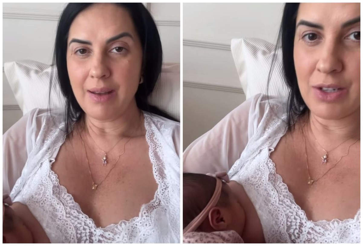 Sem babá, Graciele Lacerda diz vivenciar maternidade real: 'Não dormi nada'