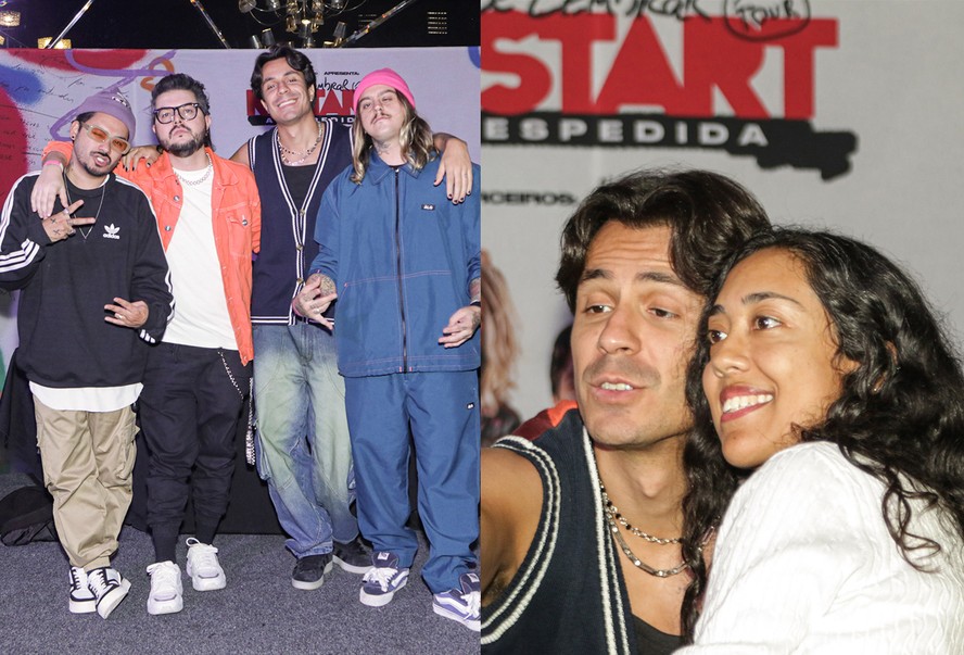 Integrantes da banda Restart atendem fãs em ação de turnê de despedida