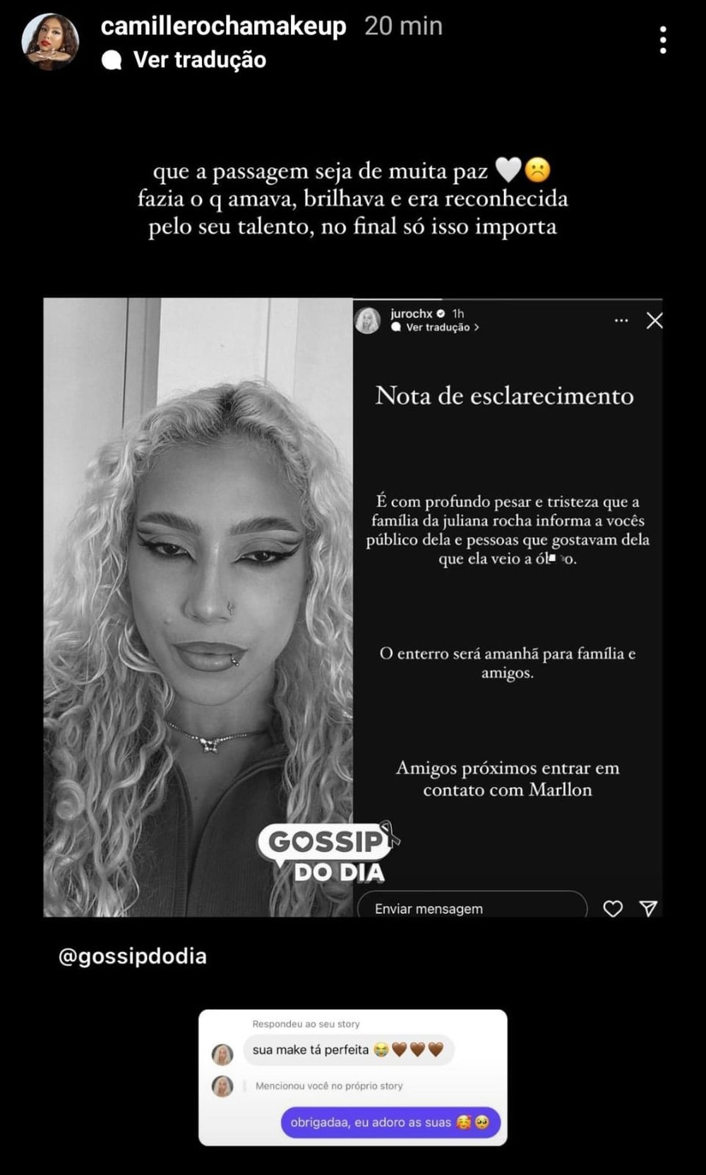 Perfil oficial anuncia morte da maquiadora e influencer Juliana Rocha