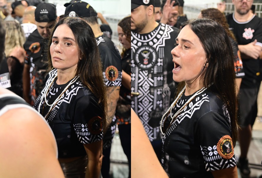 Alessandra Negrini curte ensaio da Gaviões da Fiel no meio da galera ...