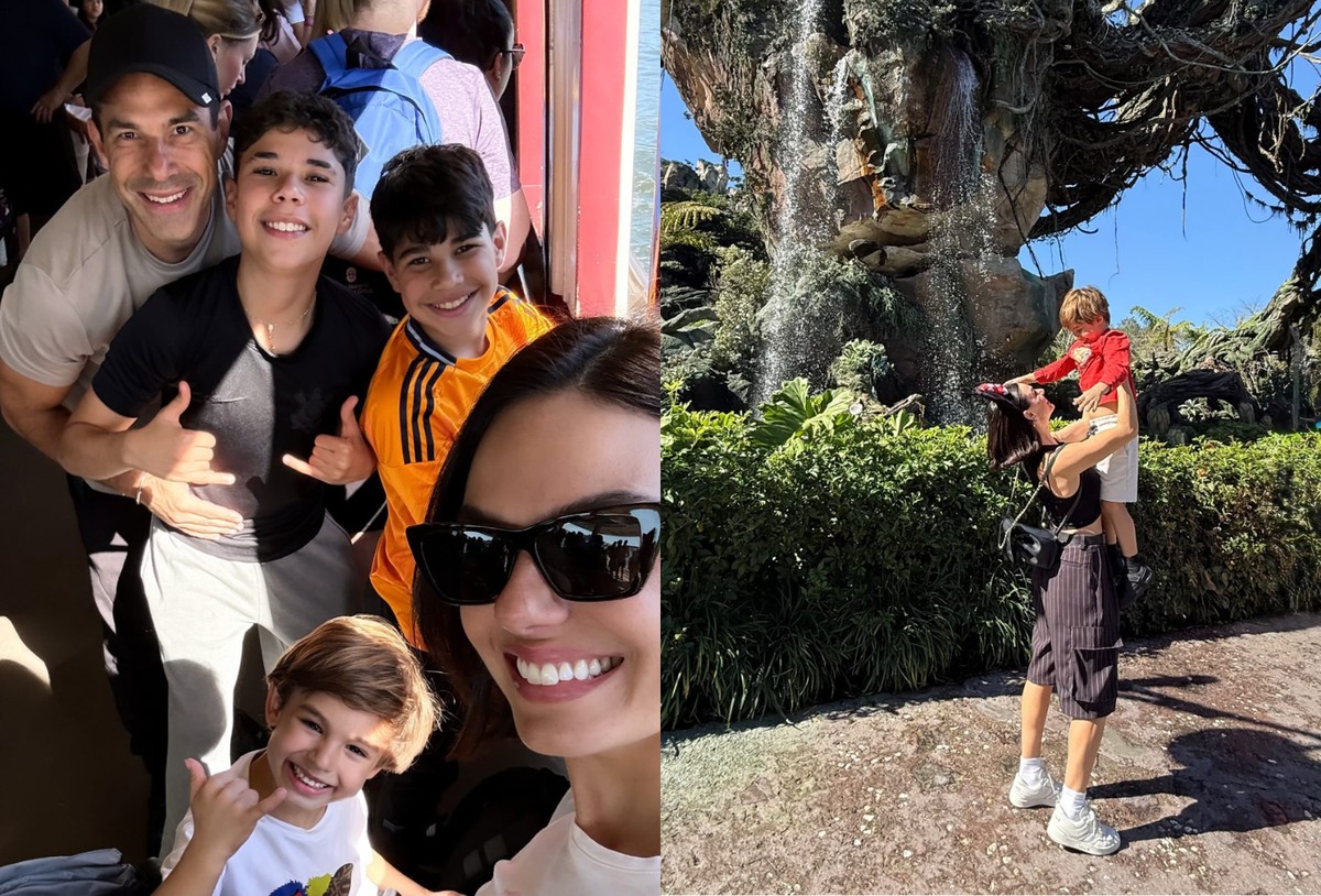 Isis Valverde abre álbum de viagem pela Disney com filho, enteados e ...