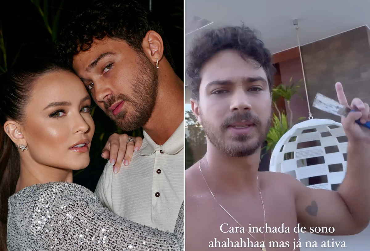 André Luiz Frambach coloca a mão na massa e reforma sua casa com a noiva, Larissa Manoela