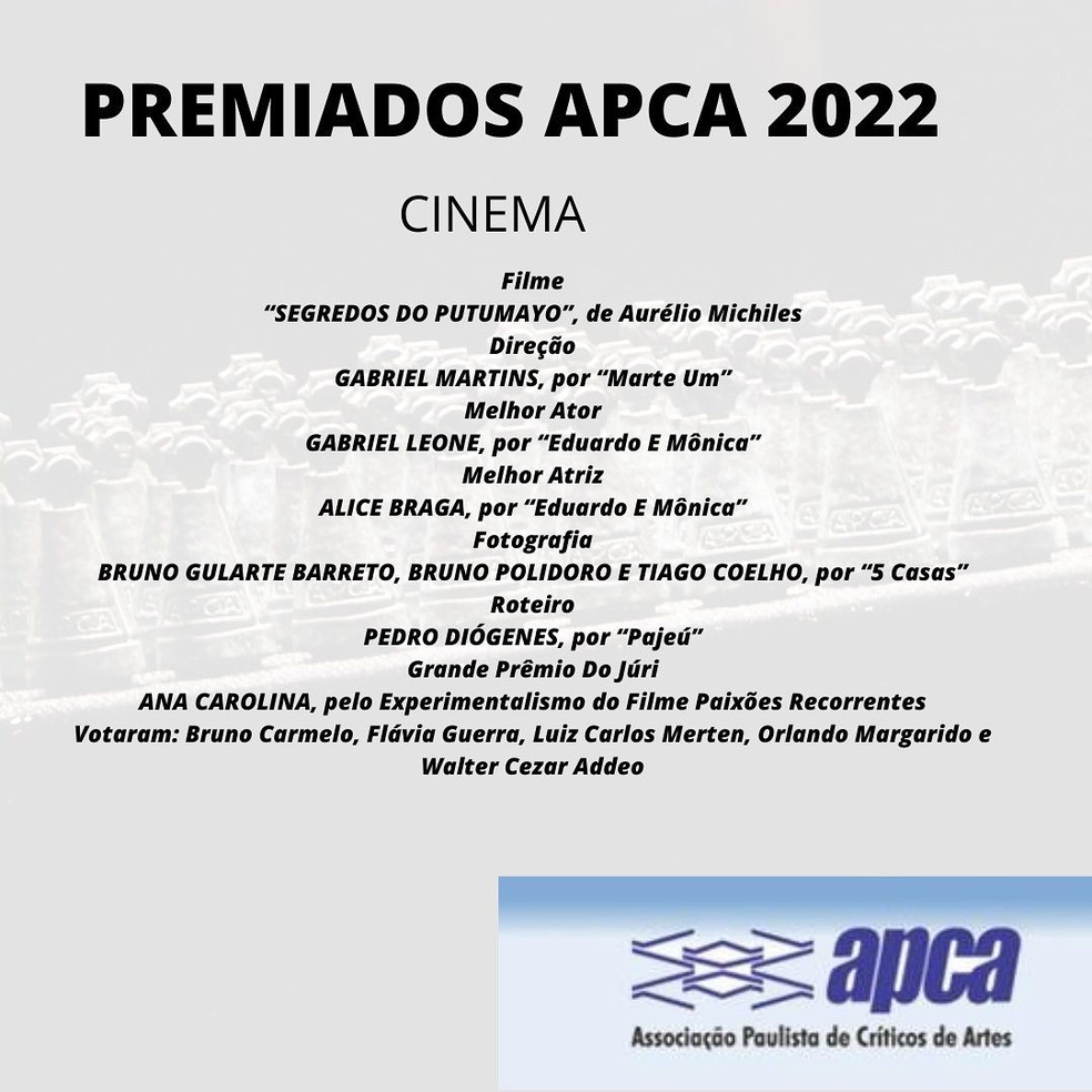 APCA premia Isabel Teixeira, Osmar Prado, Mano Brown, Serginho Groisman ...