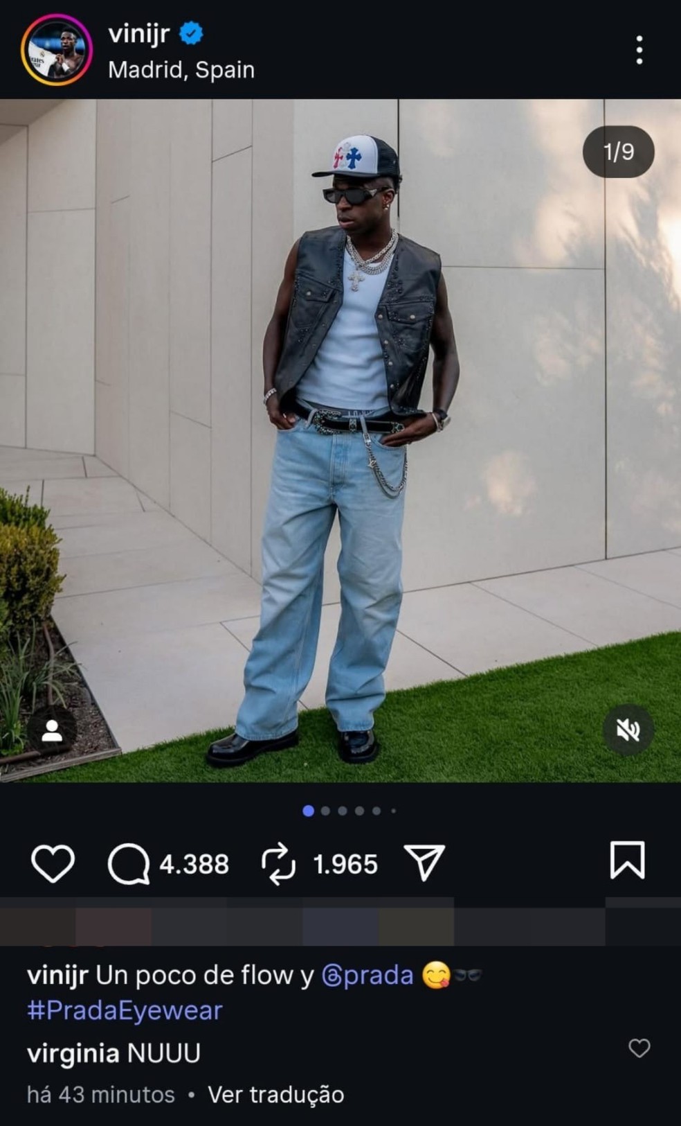 Internautas se empolgam com comentário de Virginia em fotos de Vini Jr ...