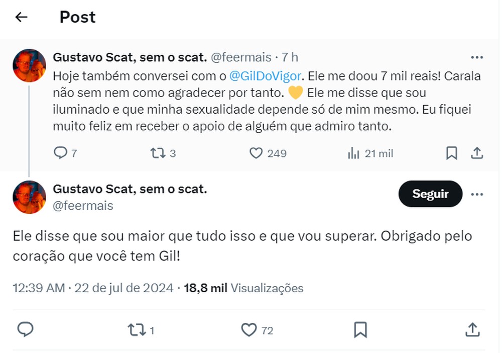 Ator que teve fetiche escatológico exposto recebe ajuda de Felipe Neto ...