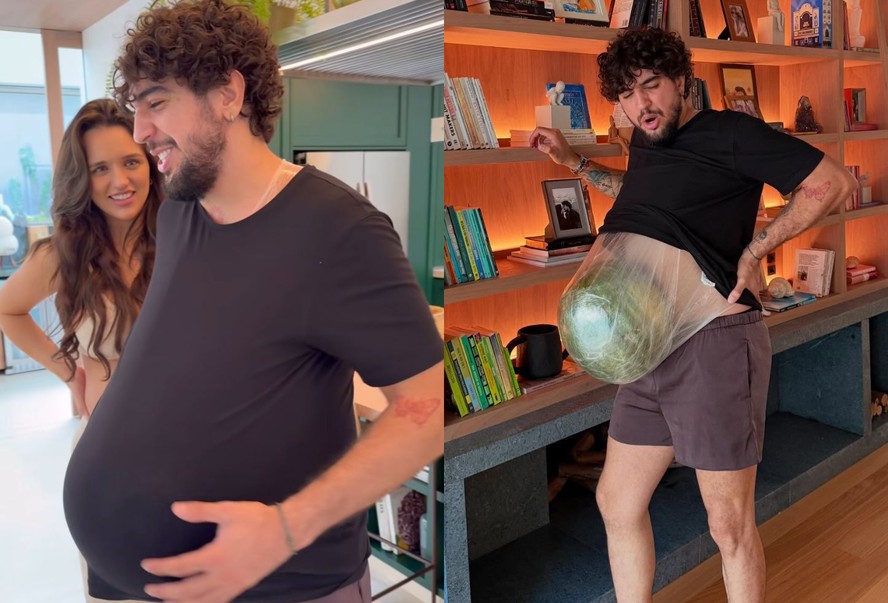 Nattan se diverte ao 'simular' gravidez com melancia na barriga e ...