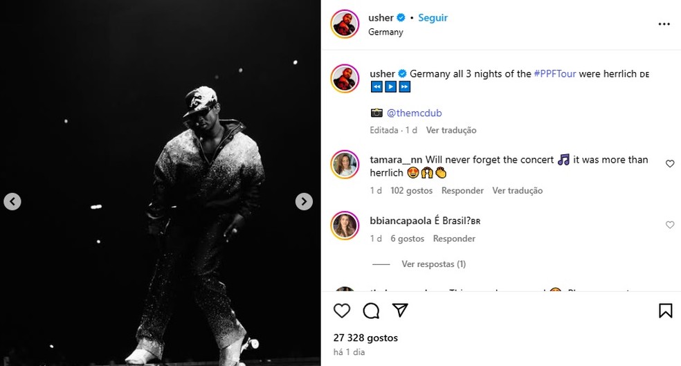 Usher usa em turnê look feito por estilista brasileira; peça tem 70 mil ...